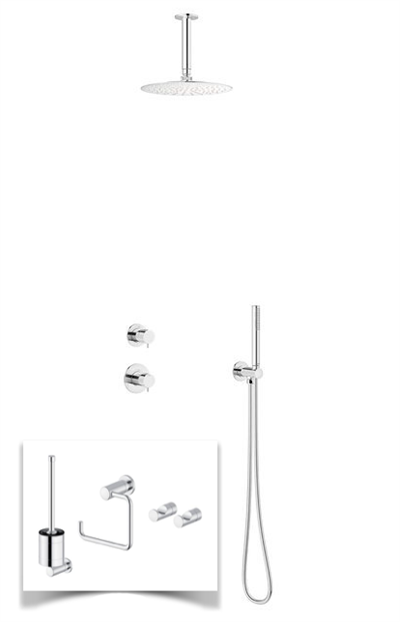 Damixa Silhouet DS 2 brusesystem krom + Gratis tilbehørspakke